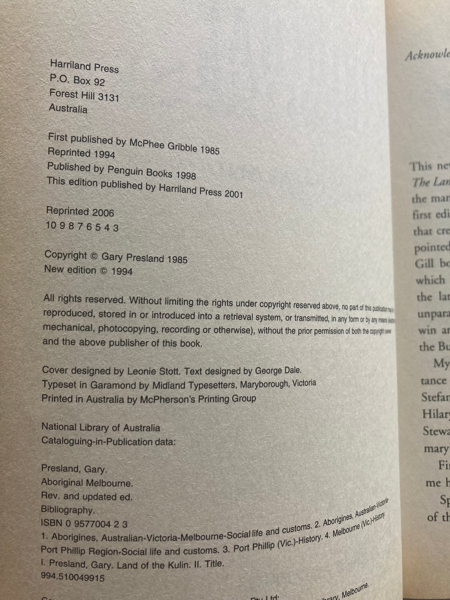 Aboriginal Melbourne: The Lost Land of the Kulin People Book by Gary P ...