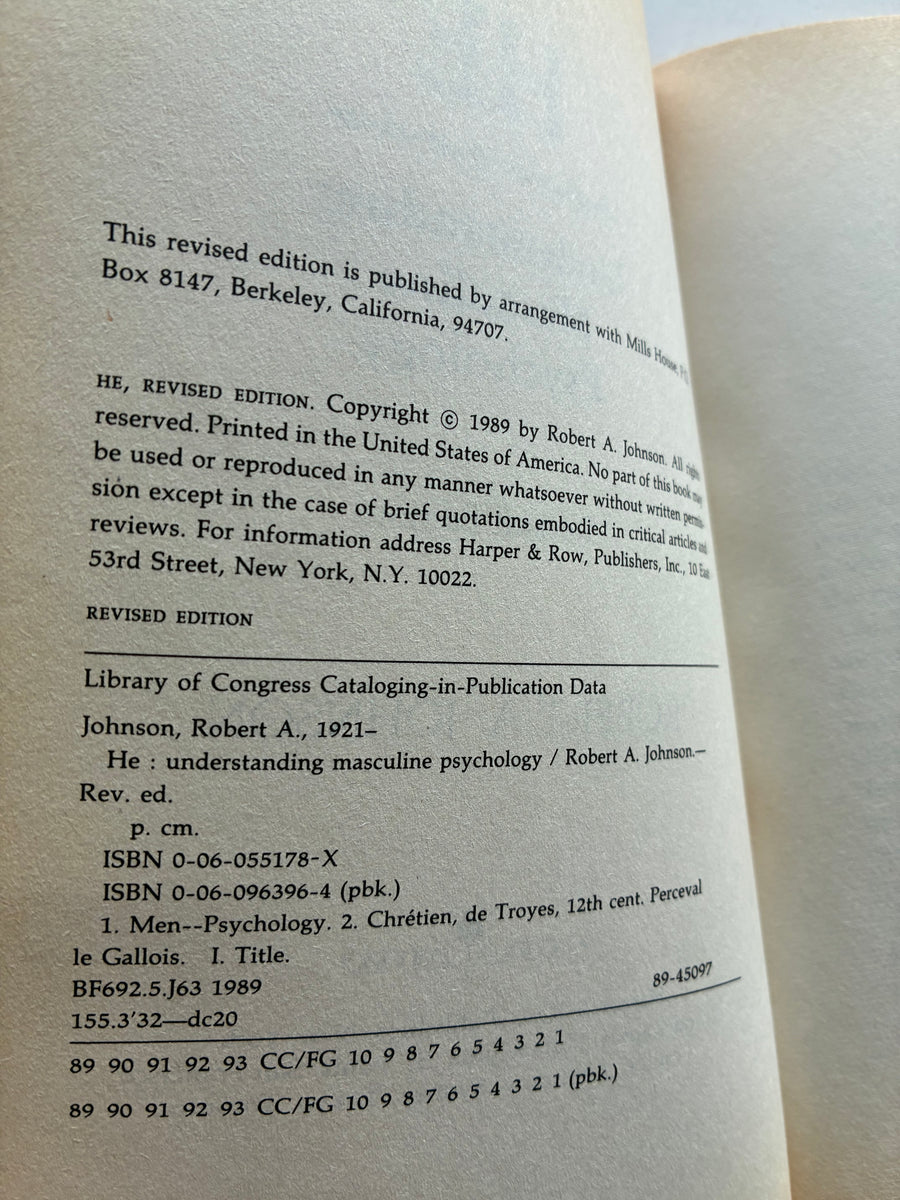 He : Understanding Masculine Psychology - Robert A Johnson – Golden ...