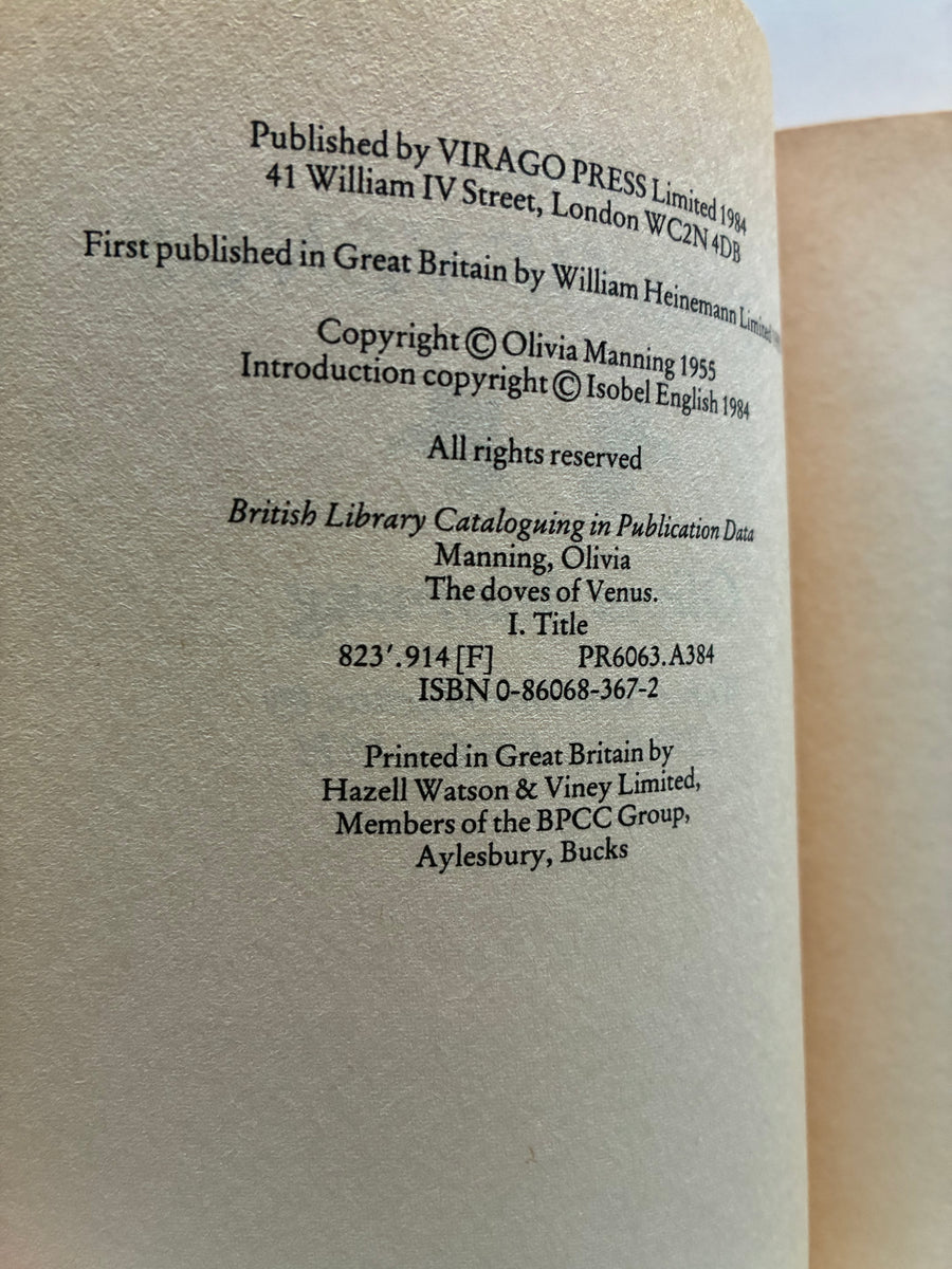 The Doves of Venus Book by Olivia Manning – Golden Bowl Books. ABN ...