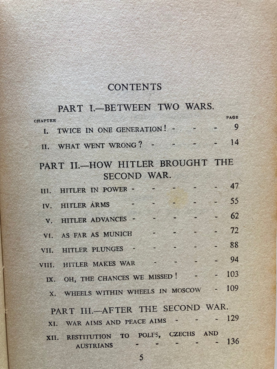 Hugh Dalton, M.P. HITLER'S WAR Before and After – Golden Bowl Books ...