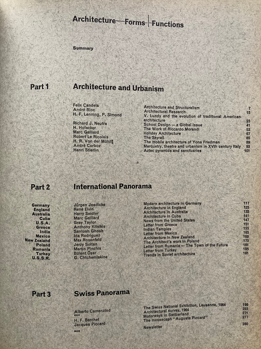 Architecture Formes + Fonctions. Architektur Form + Funktion. Architec ...