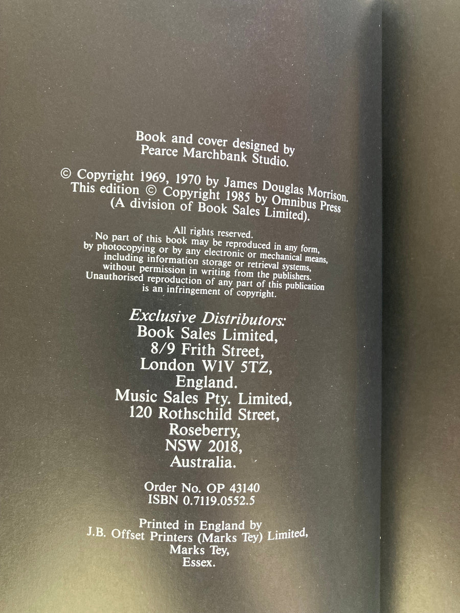 The Only Published Poetry of Jim Morrison Book by Jim Morrison – Golden ...