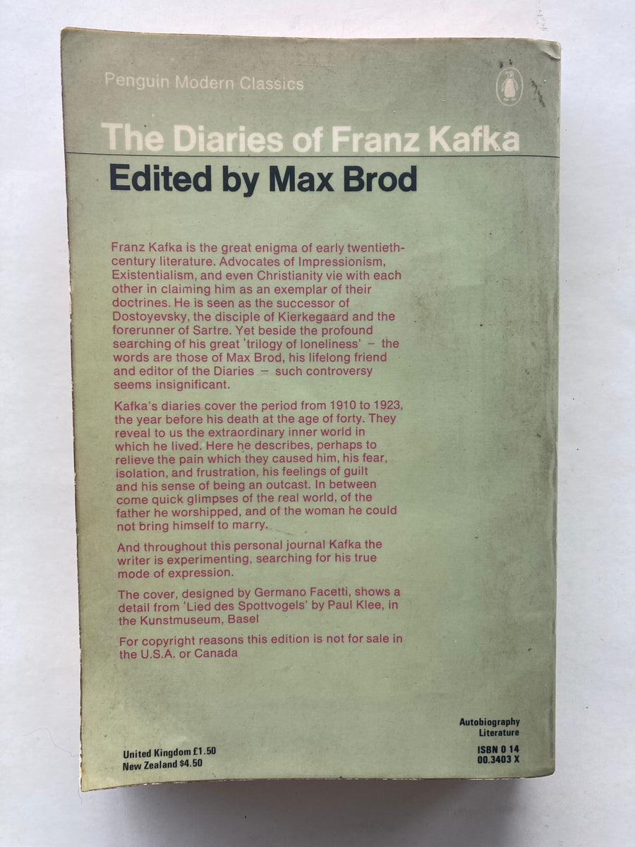 The Diaries of Franz Kafka Book by Franz Kafka – Golden Bowl Books. ABN ...
