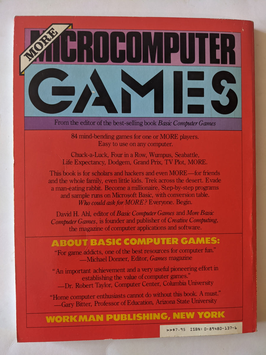More Basic Computer Games edited by David H Ahl – Golden Bowl Books ...